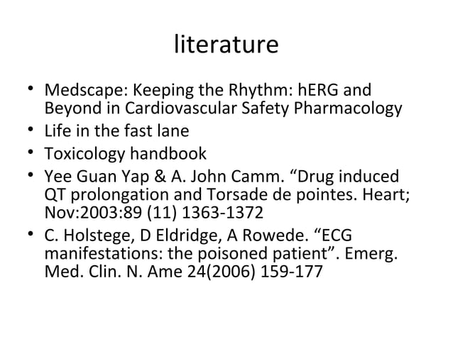 ECG manifestations of drug overdose | PPT