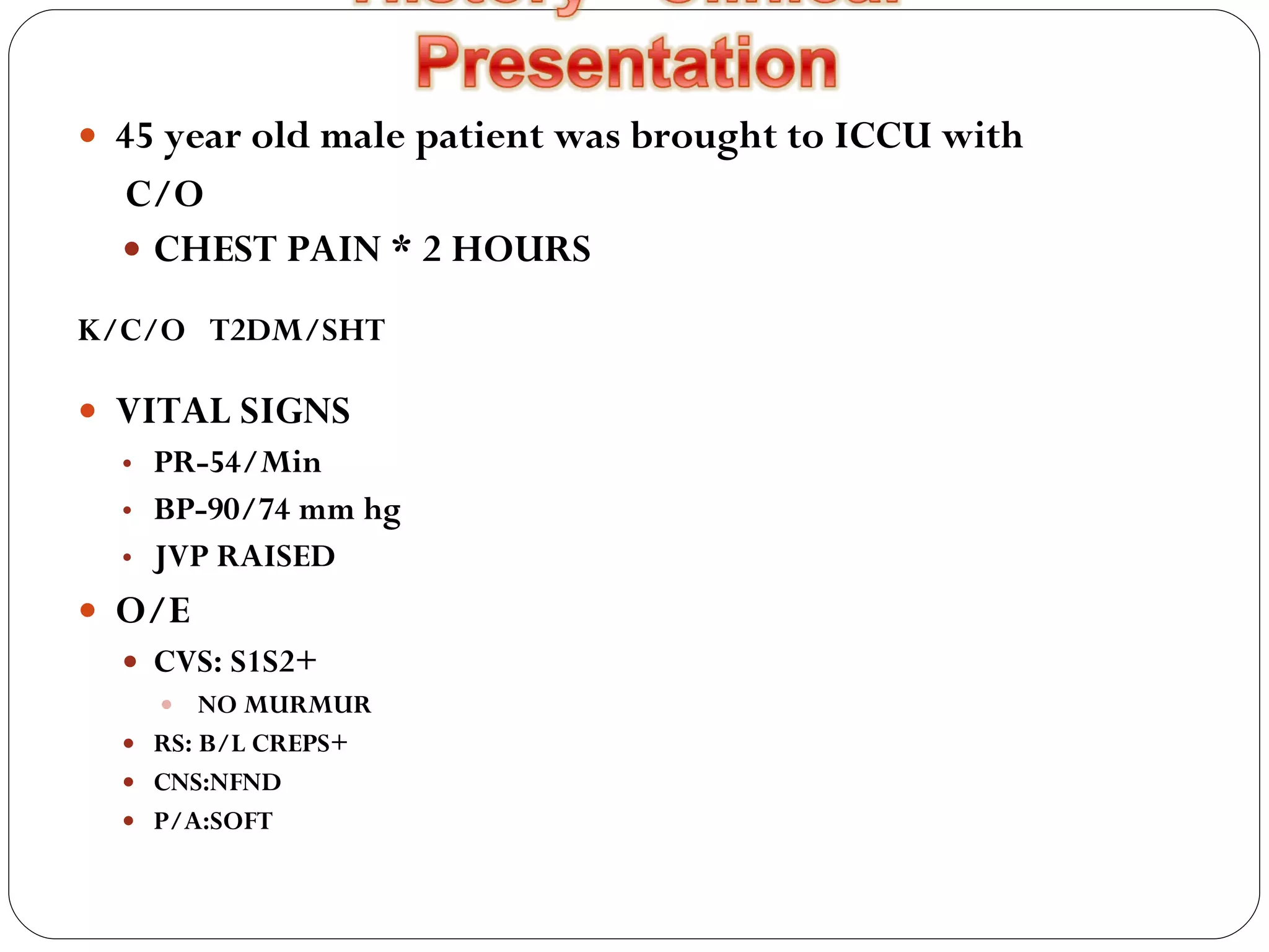 ECG: Myocardial Infarction with CHB | PPT