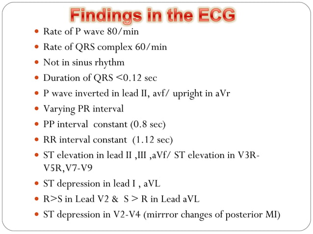 ECG: Myocardial Infarction with CHB | PPT