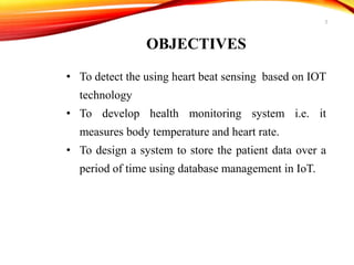 IOT BASED HEALTH MONITORING BY USING PULSE OXIMETER AND ECG | PPTX