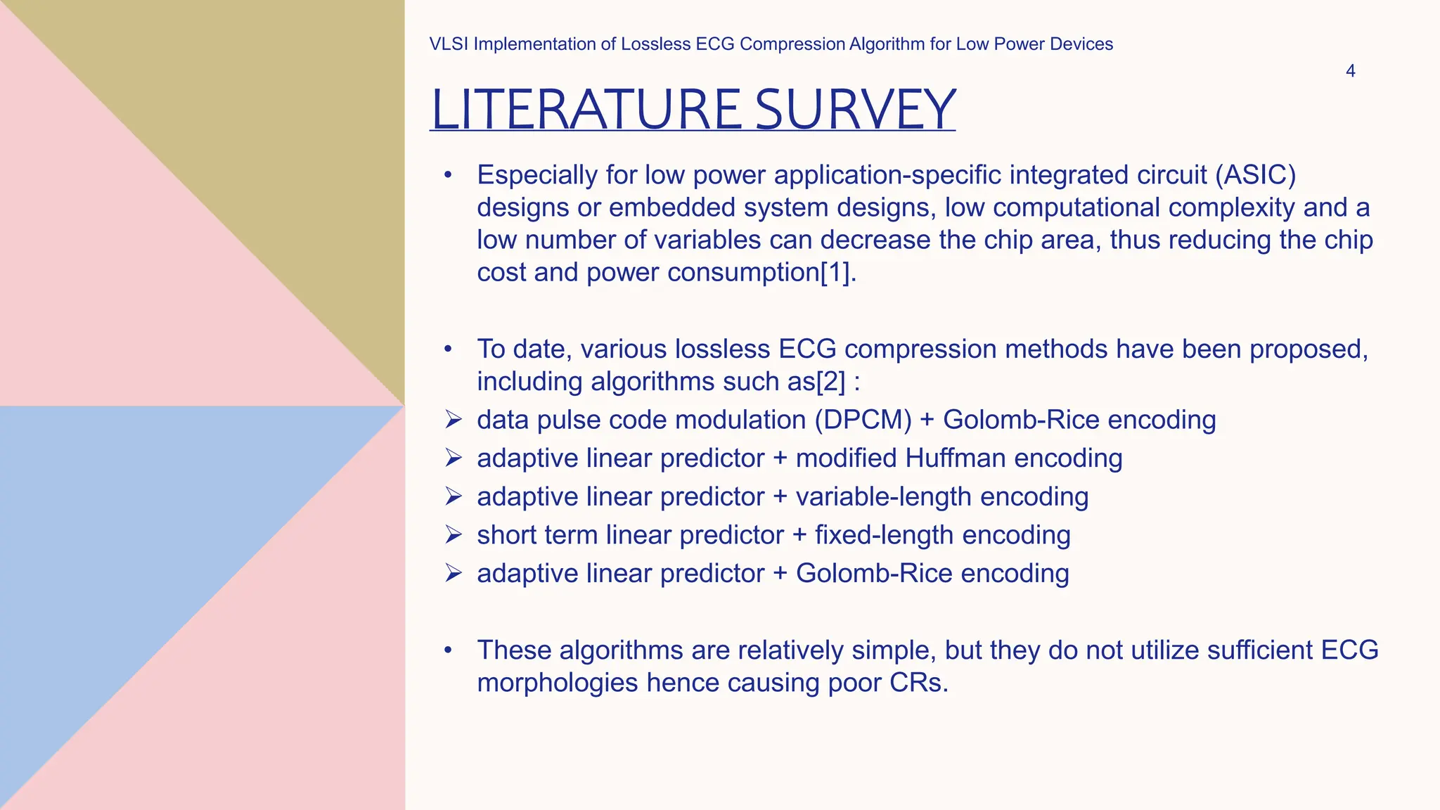 The vlsi implementation of ECG Signal compression algorithm | PPTX