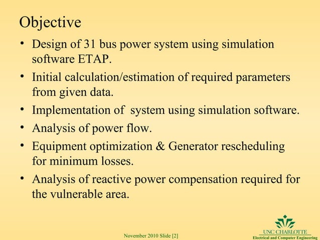 Modeling And Analysis Of 31 Bus Power System Using Software Simulation In Psat And Etap Ppt