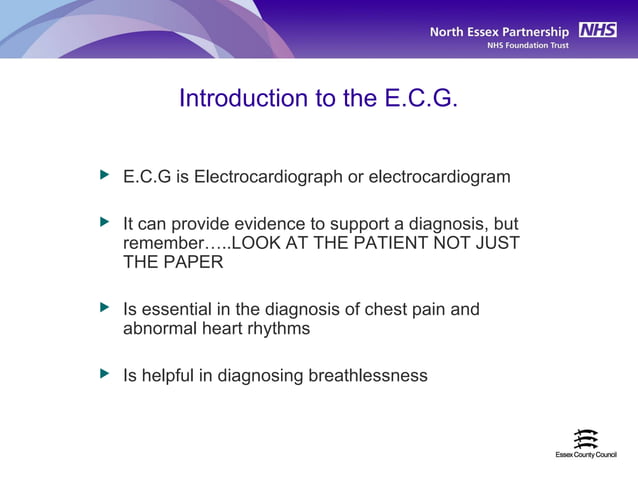 Ecg recording basic interpretation e learning 2 | PPT | Heart and ...
