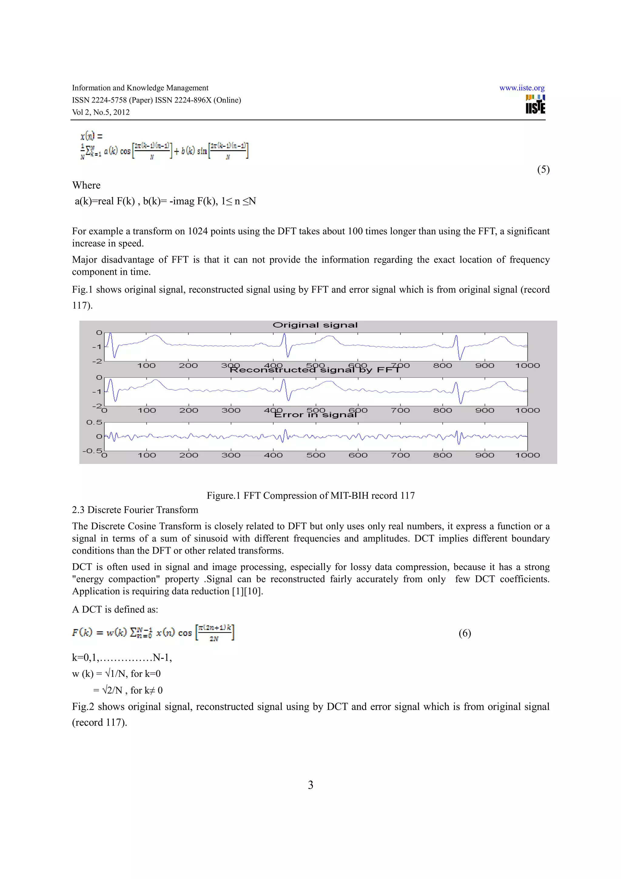 Ecg signal compression for diverse transforms | PDF | Free Download