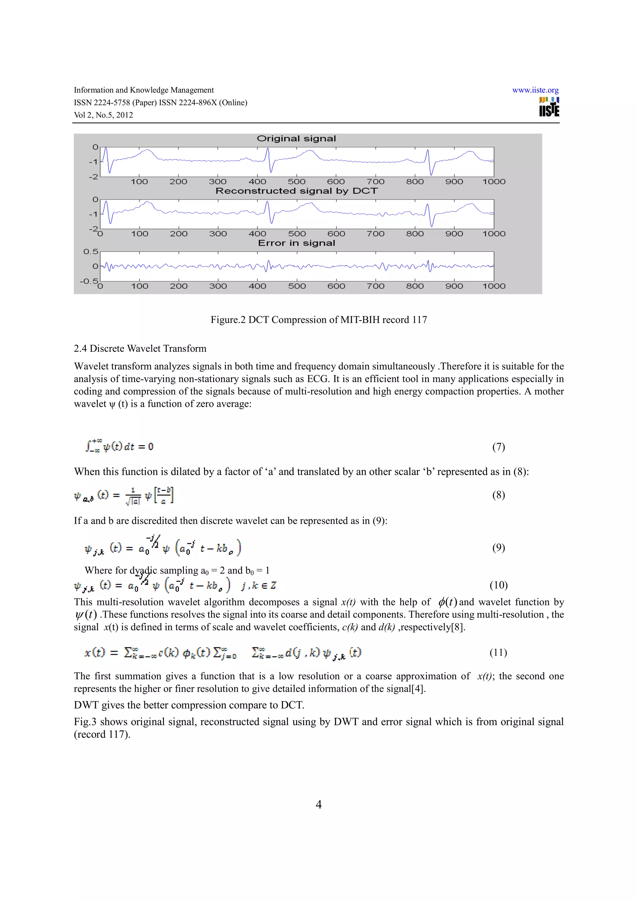 Ecg signal compression for diverse transforms | PDF | Free Download