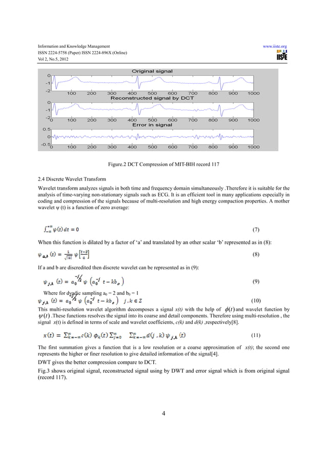 Ecg signal compression for diverse transforms | PDF | Free Download Ecg signal compression for diverse transforms | PDF | Free Download
