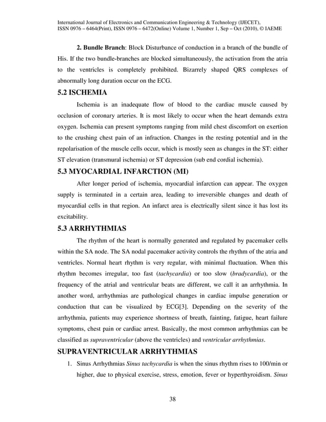 Ecg signal processing for detection and classification of cardiac ...