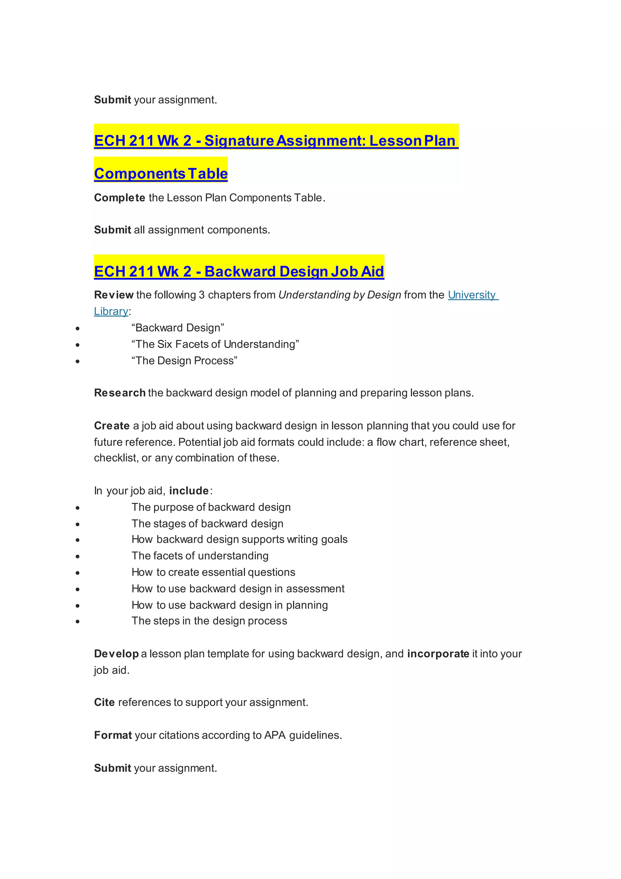 Ech 211 ech211 ech 211 education for service hwtutorial.com