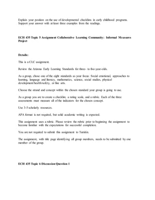 Ech 435 full course | DOCX