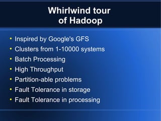 Whirlwind tour of Hadoop and HIve | PPT