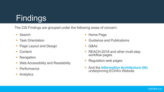ECHA Website Customer Insight Study Summary Report | PPTX | Web ...