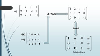 Echelon and reduced echelon form & Filters | PPTX