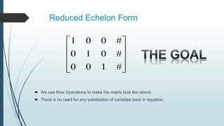 Echelon and reduced echelon form & Filters | PPTX