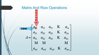 Echelon and reduced echelon form & Filters | PPTX