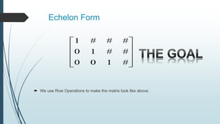 Echelon and reduced echelon form & Filters | PPTX