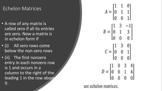 Echelon Matrix | PPTX