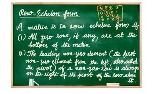 Echelon form of a matrix | PDF