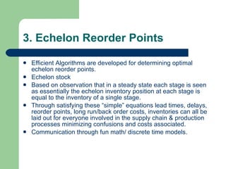 Echelon Reorder Points, Installations Reorder Points, | PPT