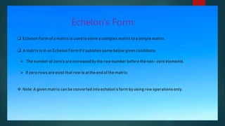 Echelons form | PPTX