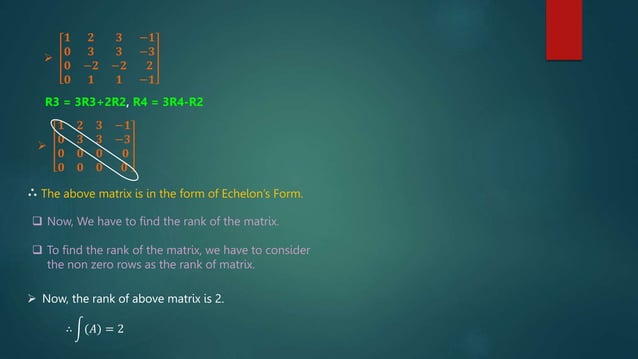 Echelons form | PPTX | Science
