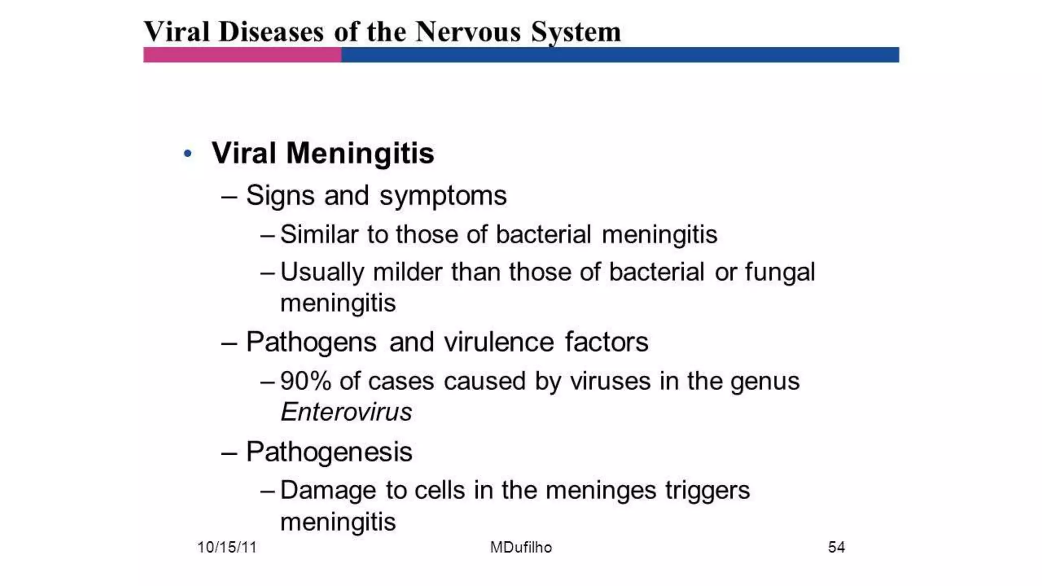 Meningitis: Viral Meningitis - Echovirus | PPTX