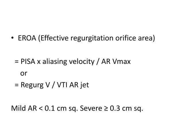 Echo assessment of Aortic Regurgitation | PPTX | Heart and ...