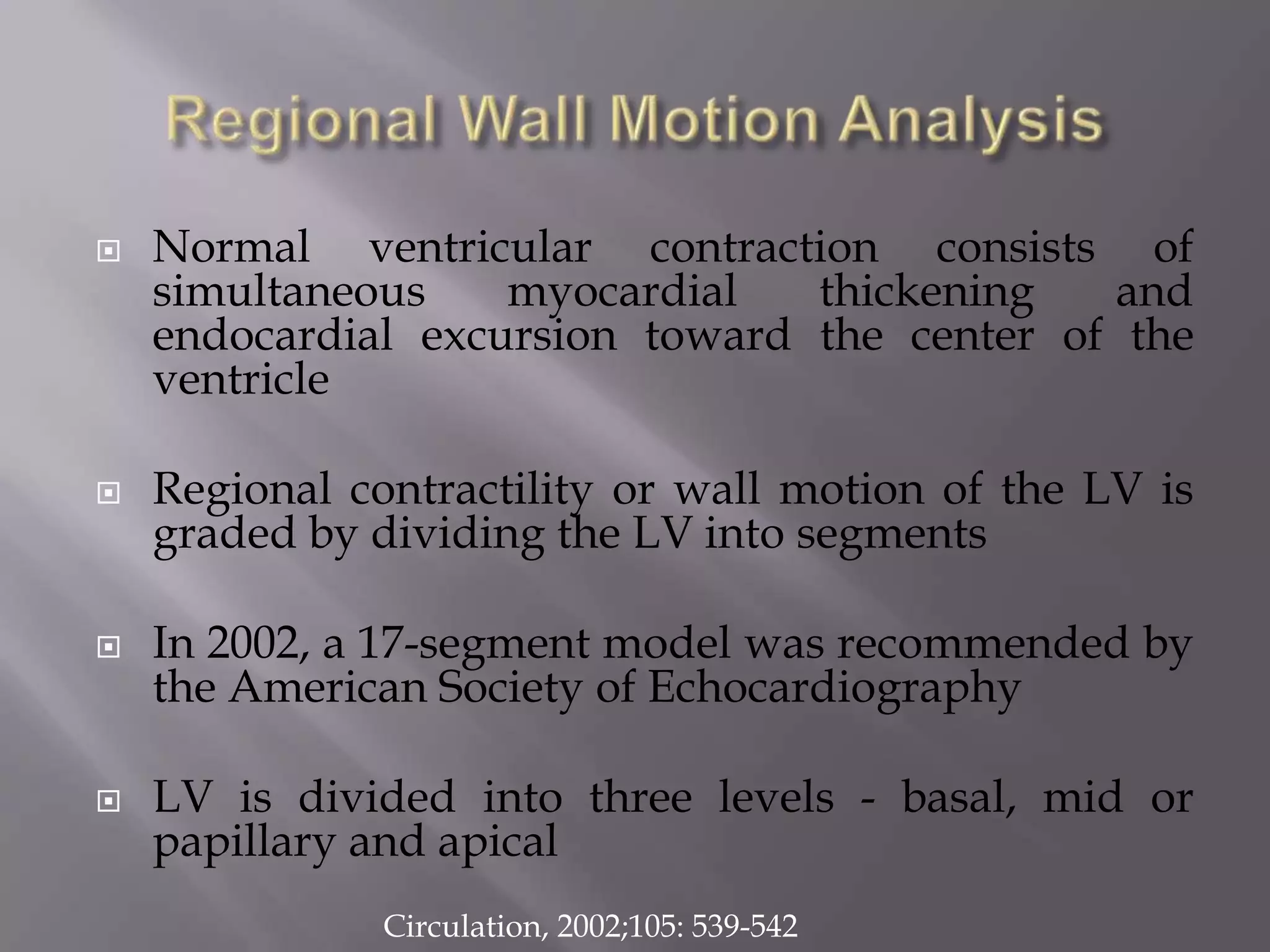 Echo assessment of lv systolic function and swma | PPTX
