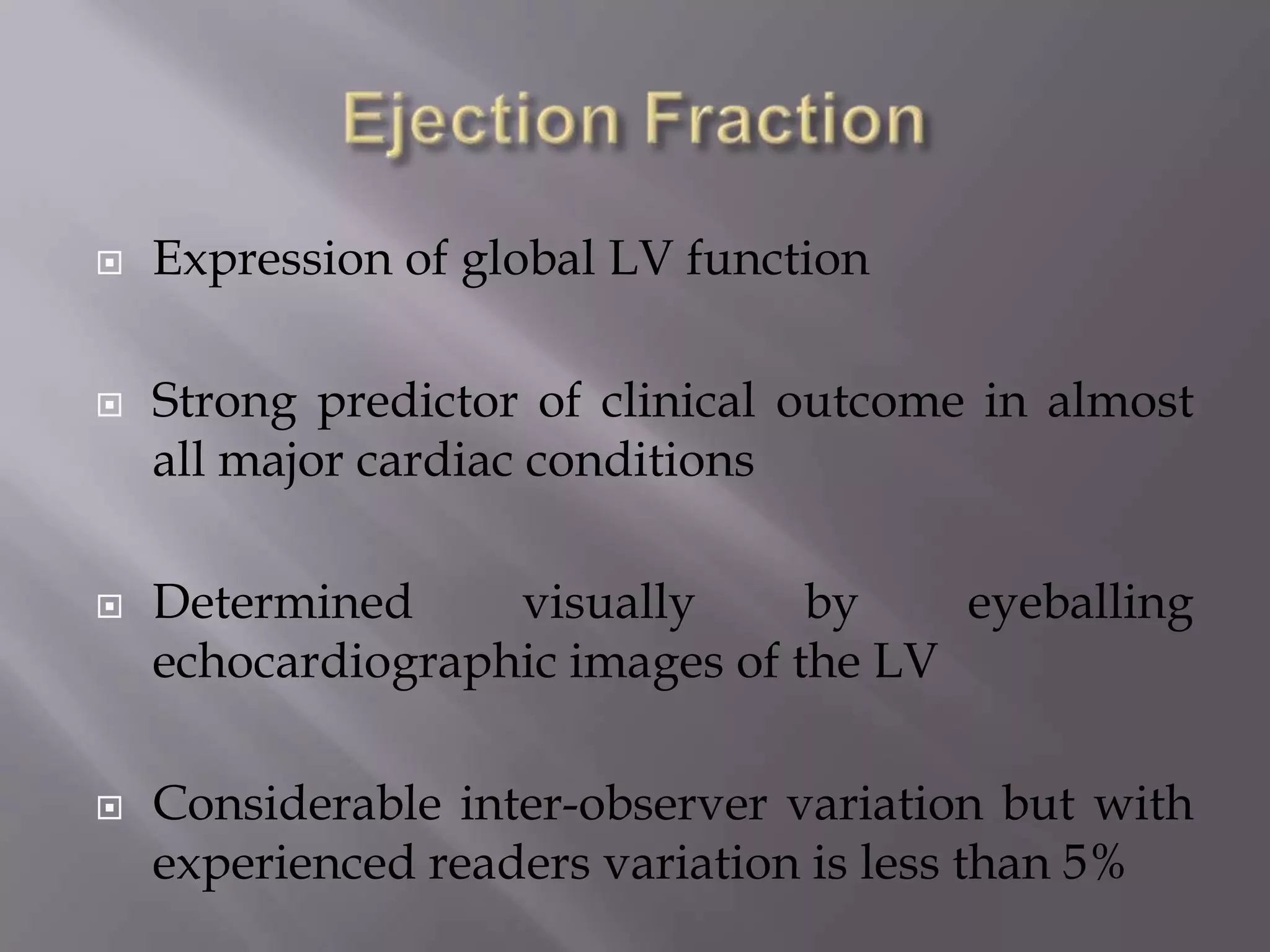 Echo assessment of lv systolic function and swma | PPTX