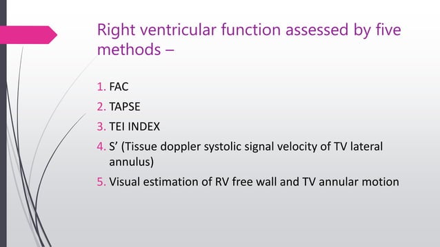 Echo assessment of RV function | PPTX | Heart and Cardiovascular ...