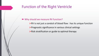 Echo assessment of RV function | PPTX