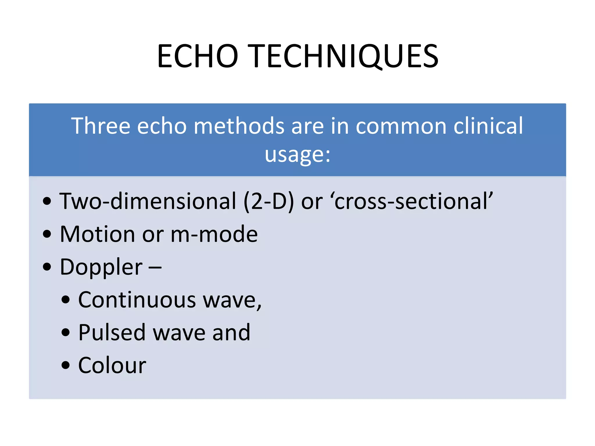 2D ECHO Basics | PPTX | Digital Audio | Computer Software and Applications