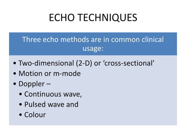 2D ECHO Basics | PPTX | Digital Audio | Computer Software and Applications