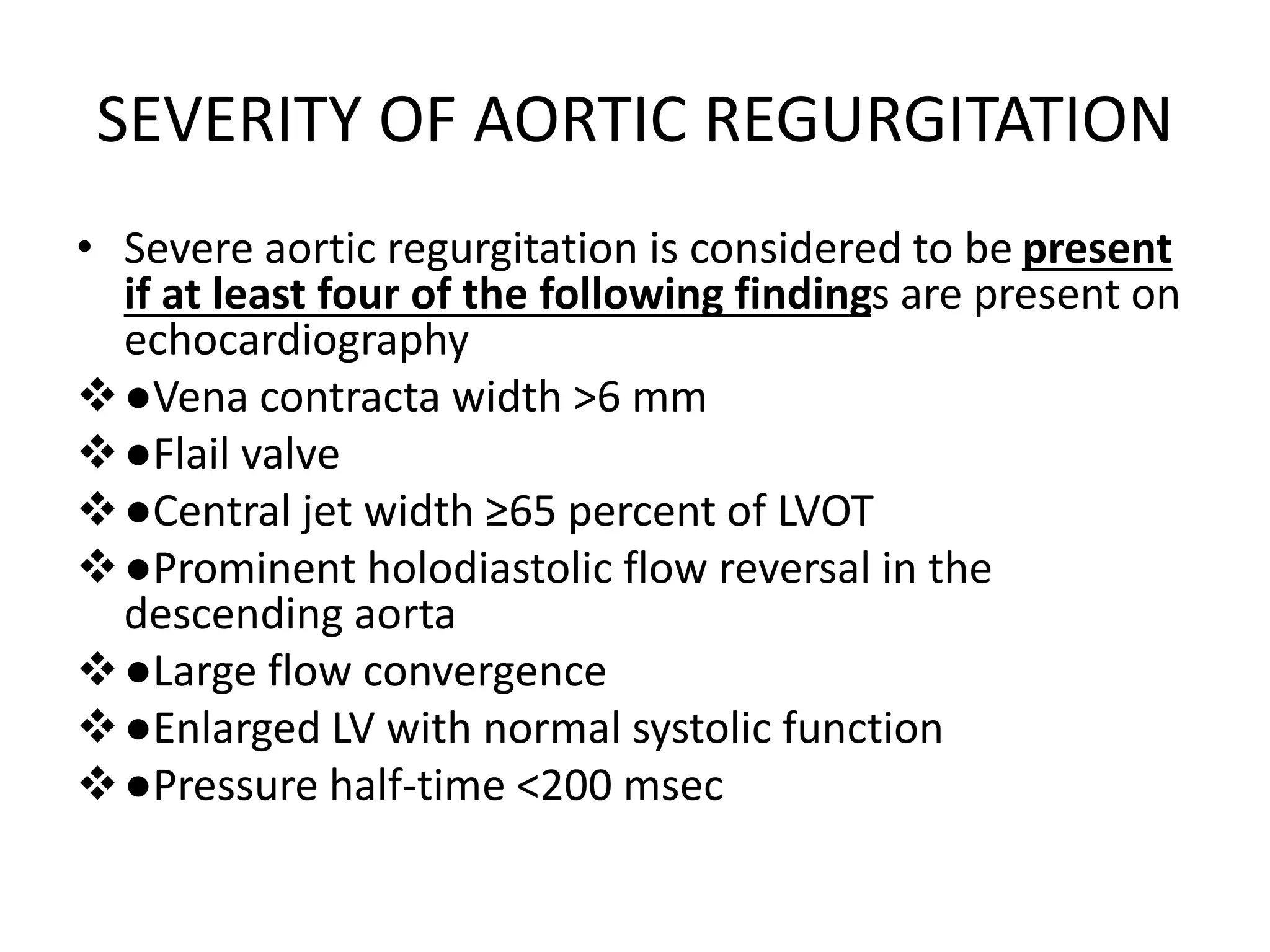 Echocardiographic evaluation of aortic regurgitation | PDF