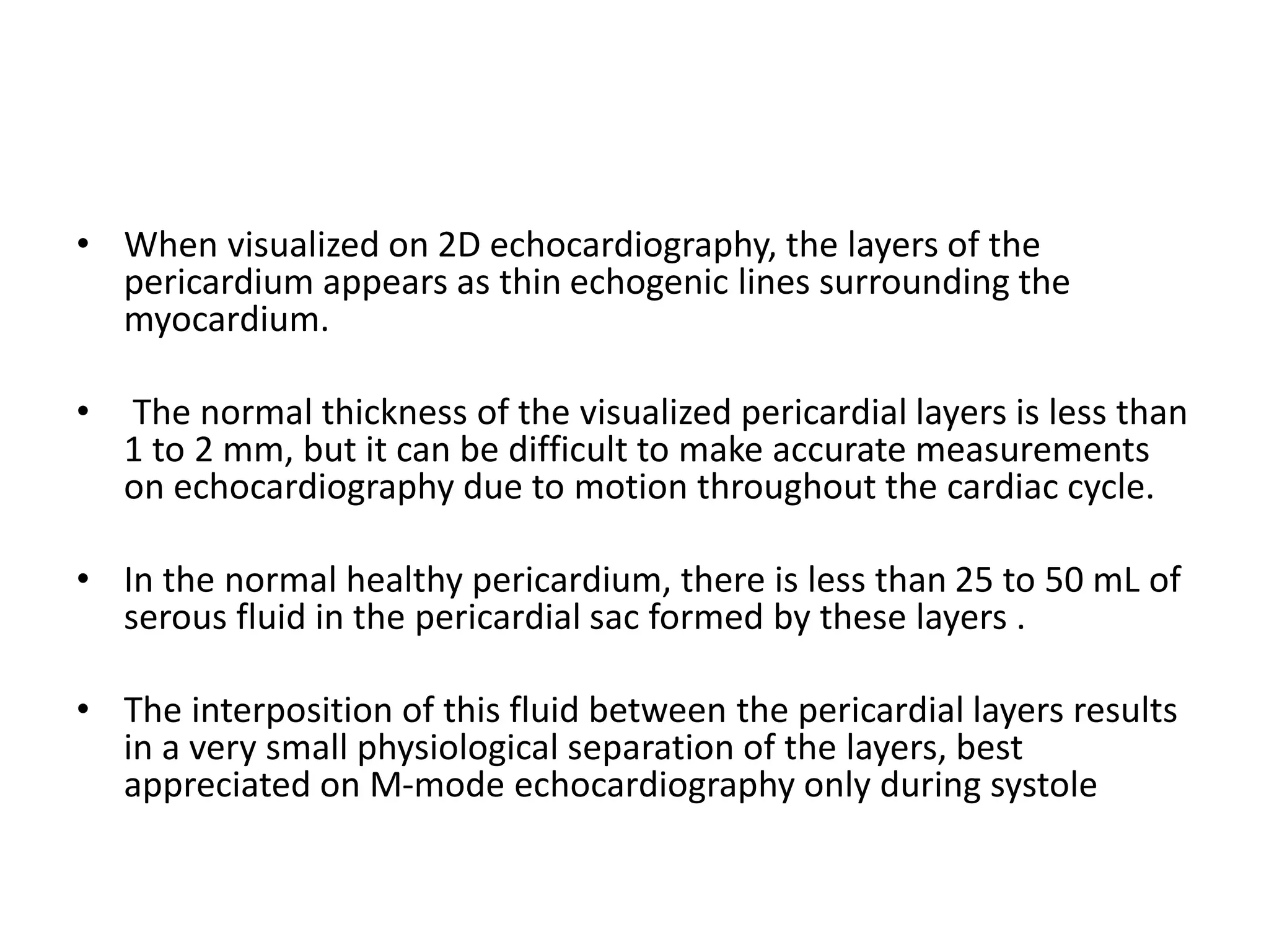 Echocardiographic evaluation of pericardium | PDF