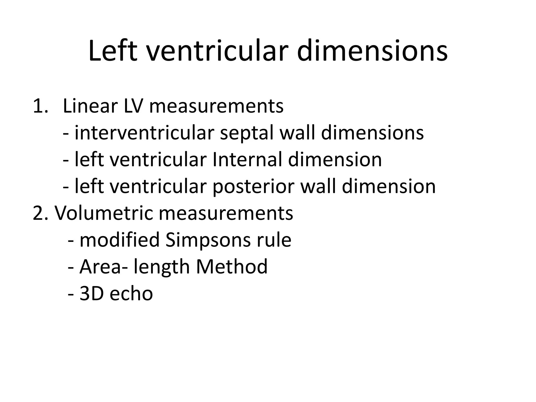 Echocardiographic measurements | PPTX