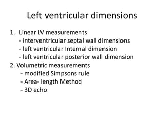 Echocardiographic measurements | PPTX