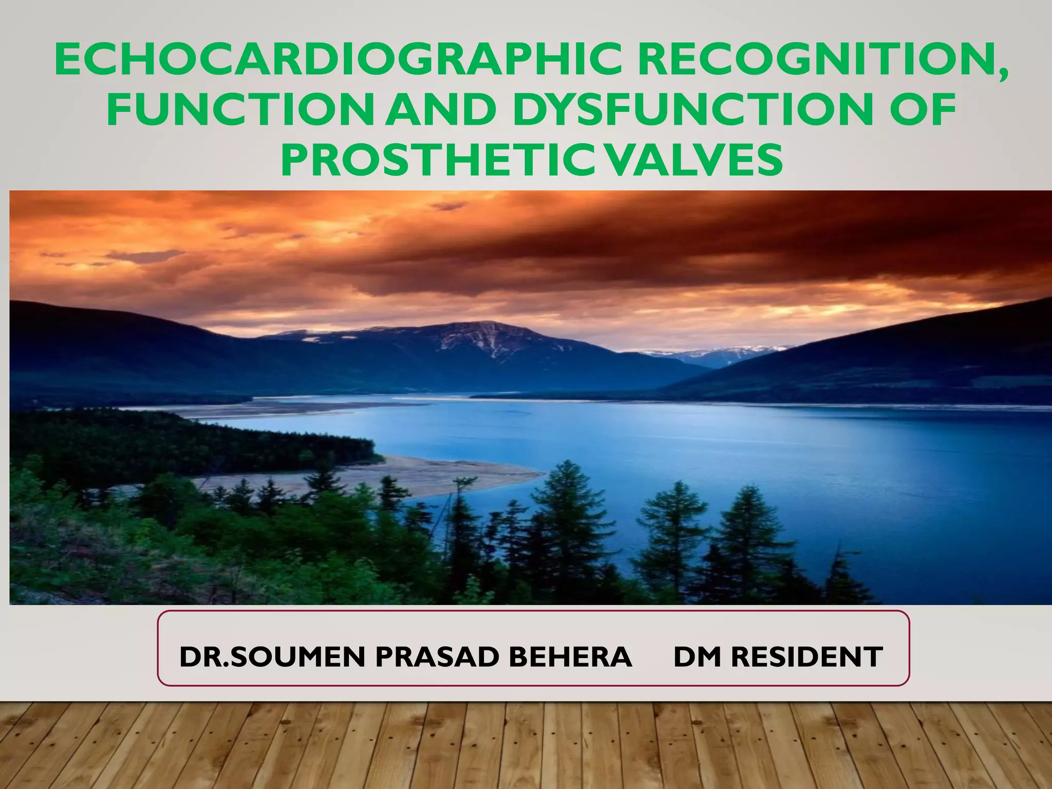 Echocardiographic recognition, function and dysfunction of prosthetic ...