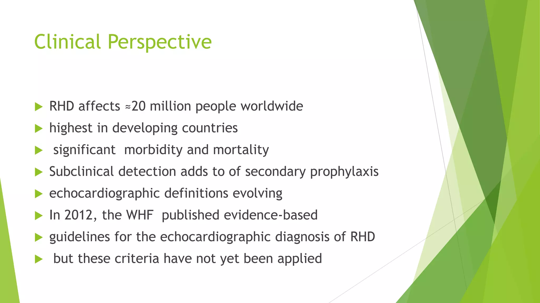Echocardiographic screening for rheumatic heart disease | PPTX