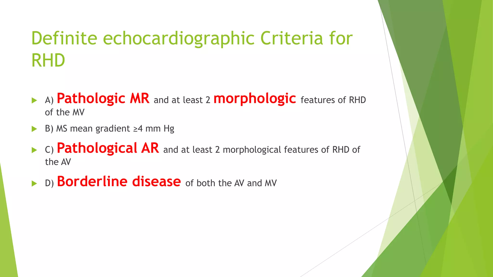 Echocardiographic screening for rheumatic heart disease | PPTX