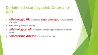 Echocardiographic screening for rheumatic heart disease | PPTX