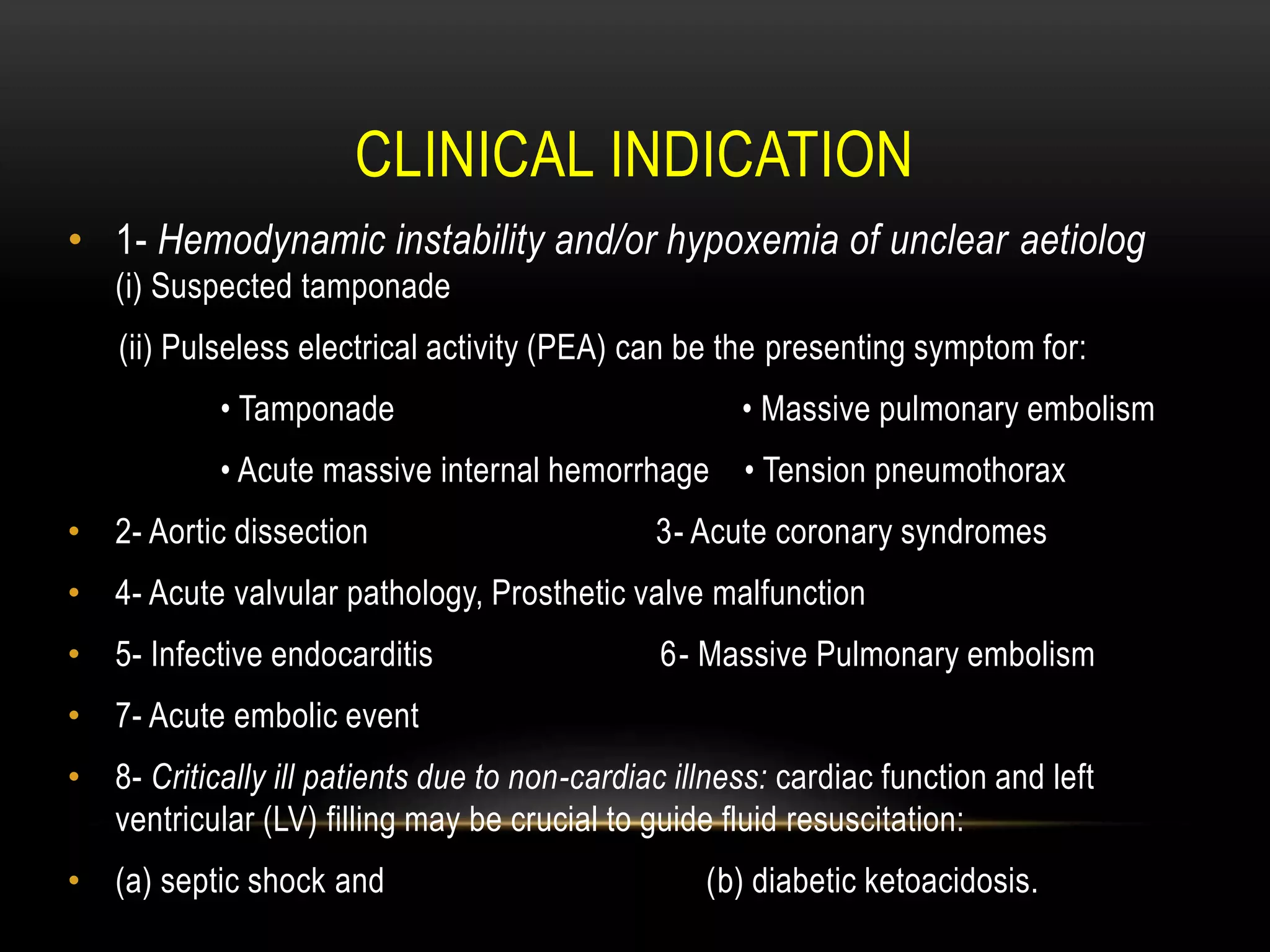 Echocardiography in cardiac emergency | PPTX