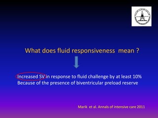 Echocardiography to assess Fluid Responsiveness in icu | PDF