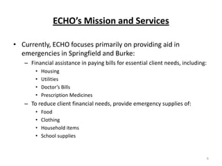 Volunteer and Donations Annex - ECHO: Bob Diegelman | PPTX