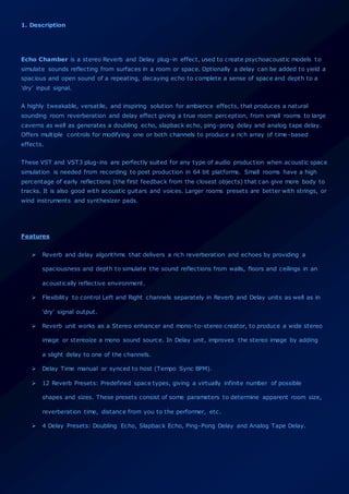 Echo Chamber Reverb and Delay Effect VST + VST3 Plugins for Windows 64 ...
