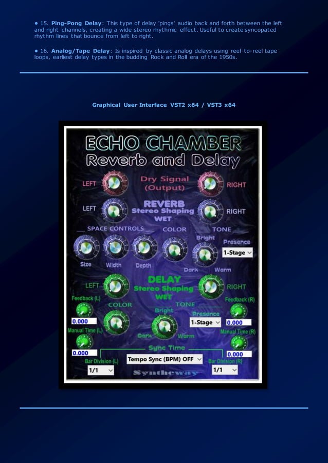 Echo Chamber Reverb and Delay Effect VST + VST3 Plugins for Windows 64 ...