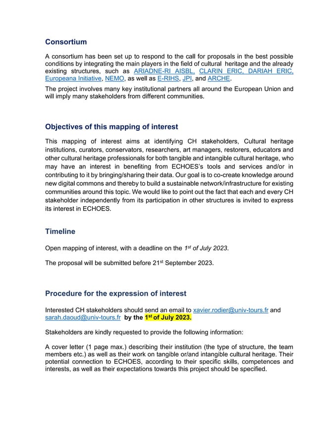 ECHOES : mapping of interest | PDF