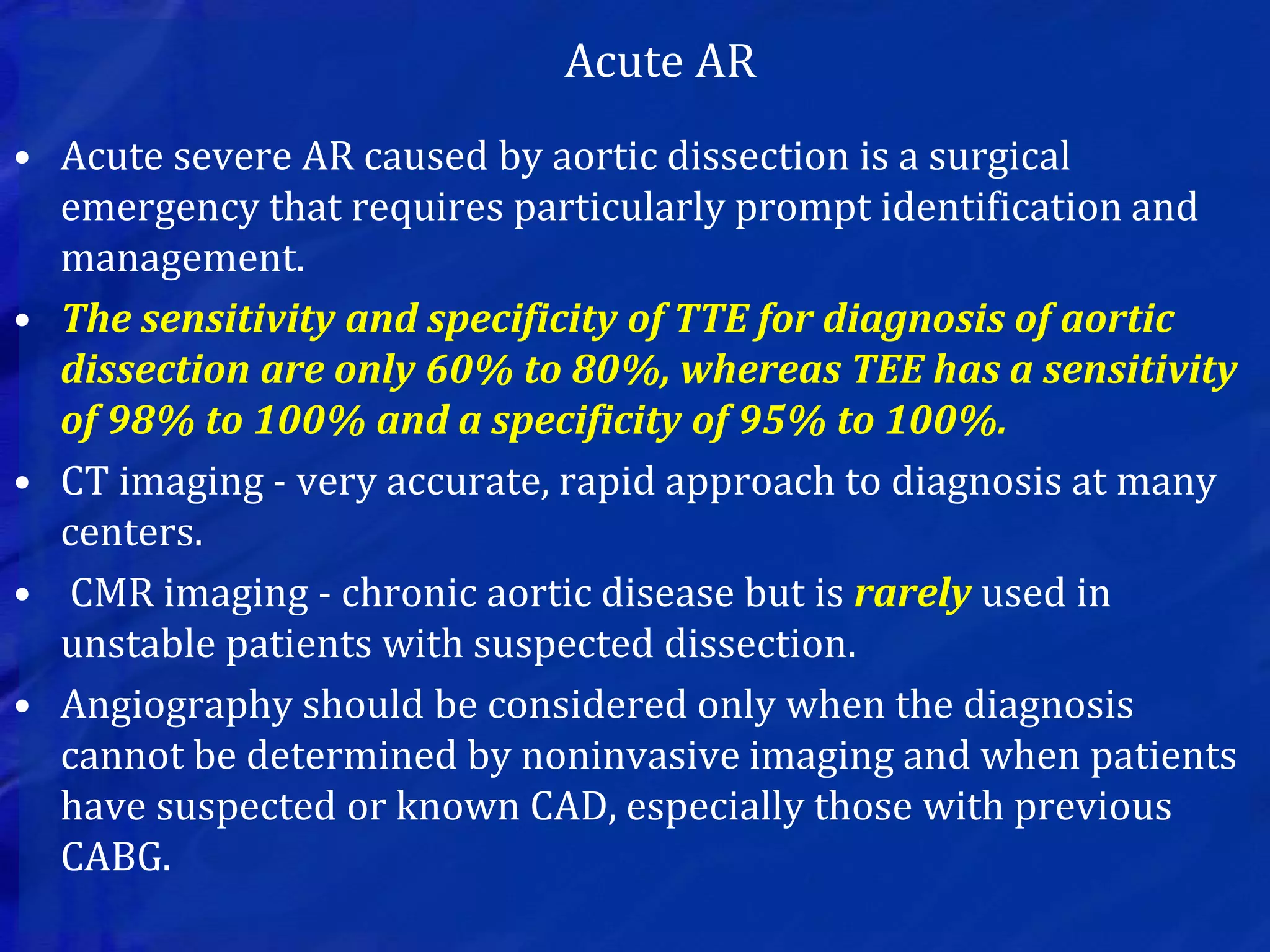 ECHOCARDIOGRAM IN AORTIC REGURGITATION (AR) | PPTX