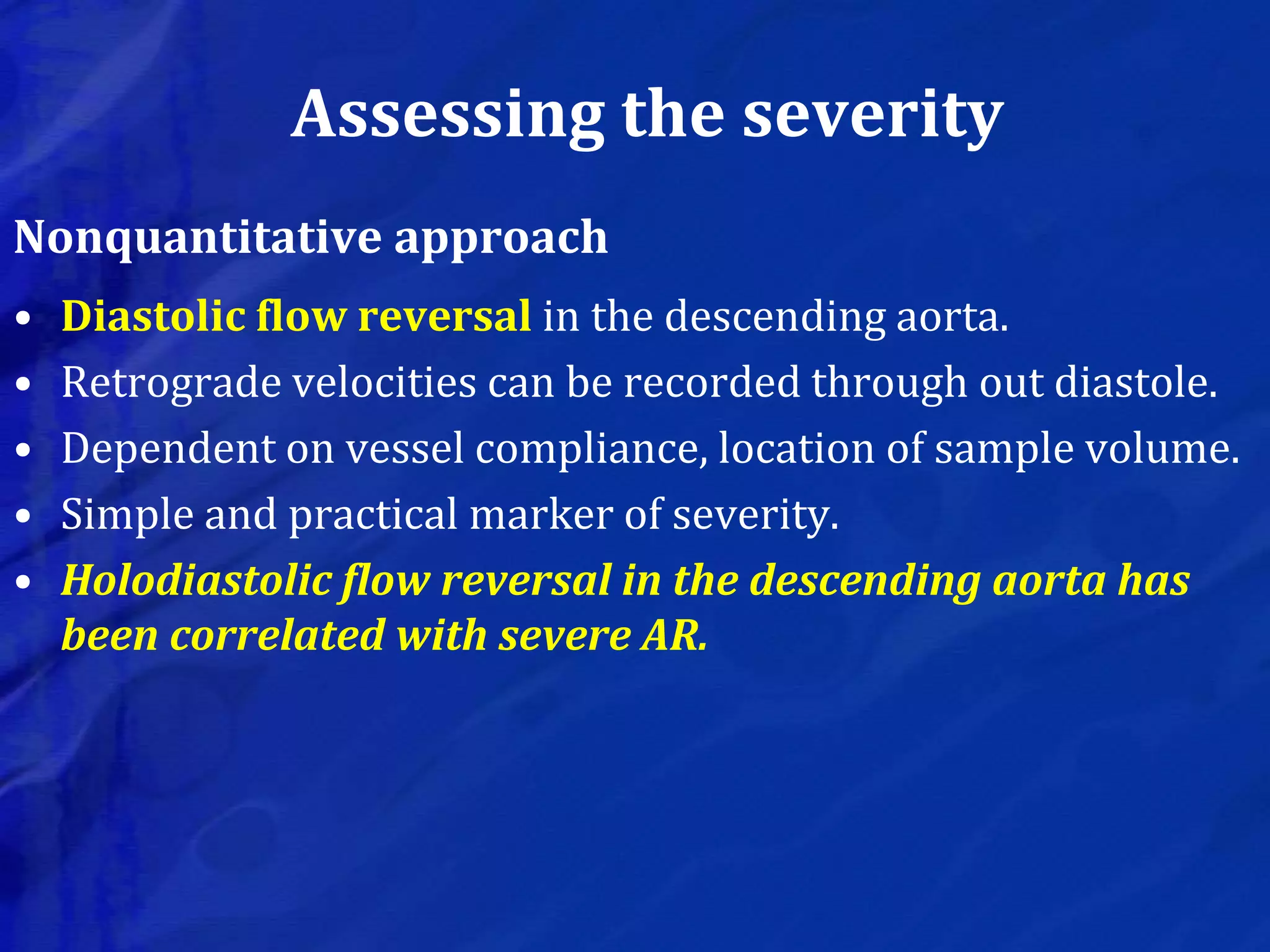 ECHOCARDIOGRAM IN AORTIC REGURGITATION (AR) | PPTX