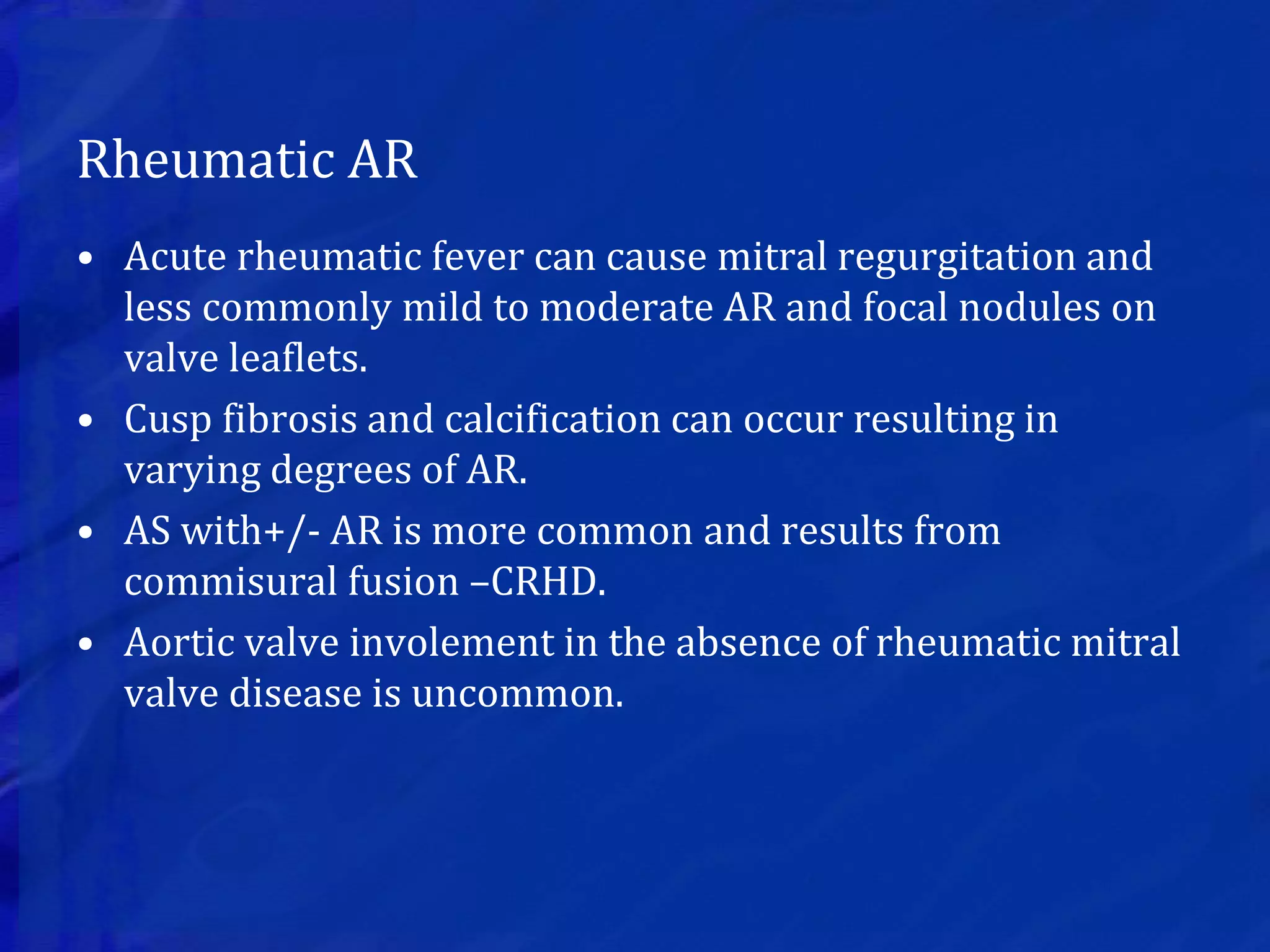 ECHOCARDIOGRAM IN AORTIC REGURGITATION (AR) | PPTX