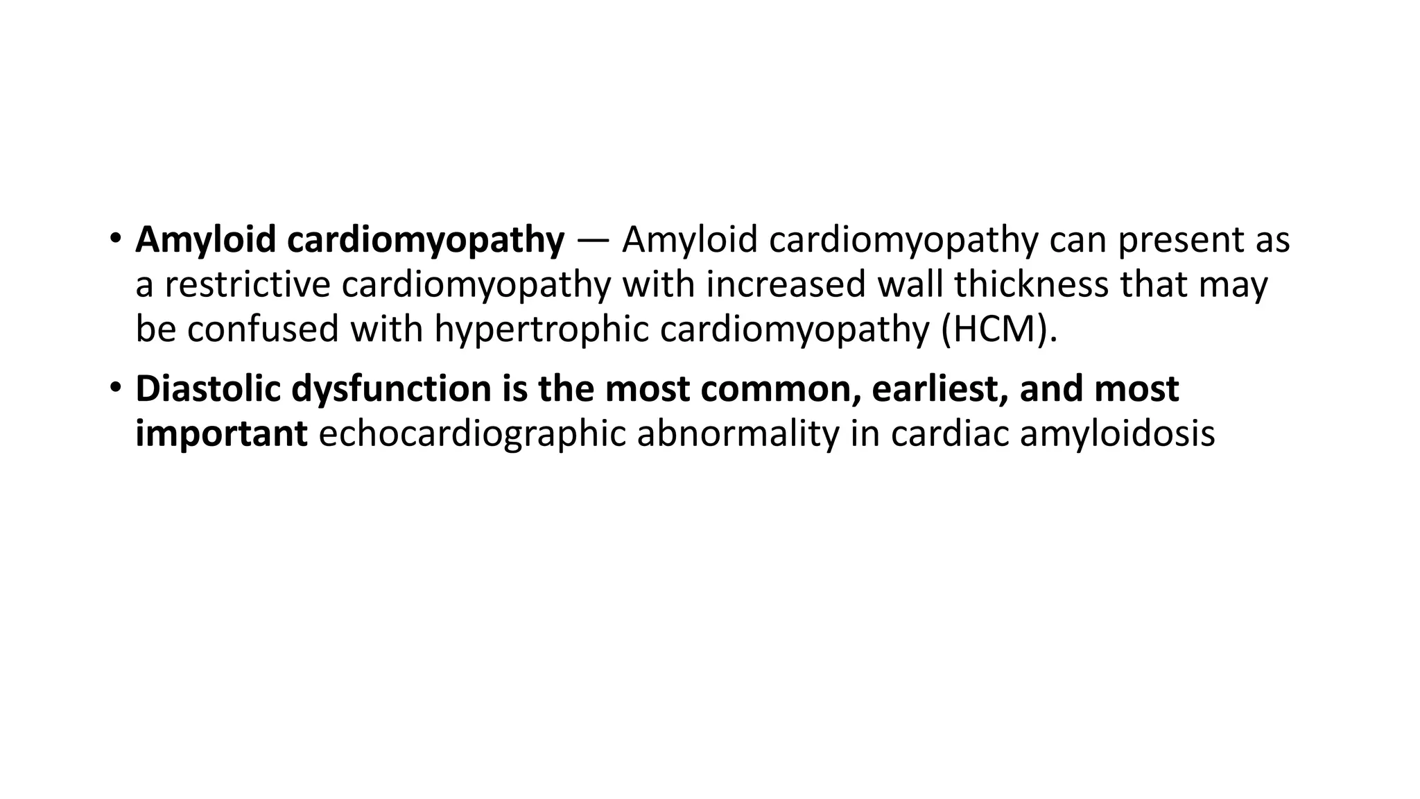 Echo in restrictive cardiomyopathy | PDF